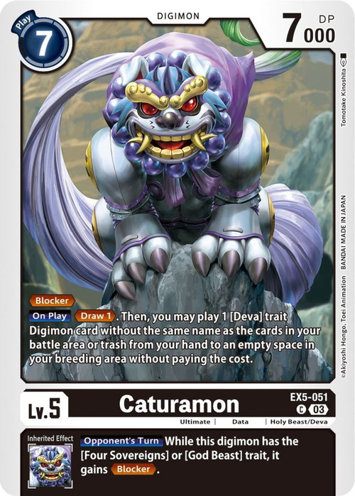 Digimon Animal Colosseum Single Card Common Caturamon EX5-051 - ToyWiz