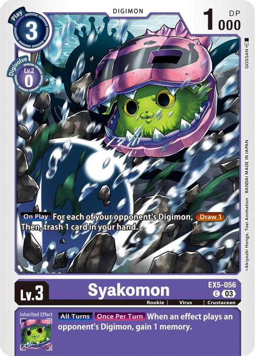 Digimon Animal Colosseum Single Card Common Syakomon EX5-056 - ToyWiz