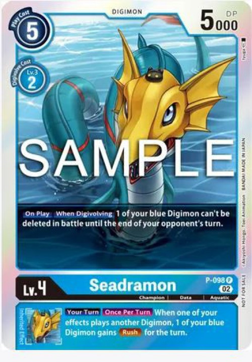 Digimon Trading Card Game Promo Cards Single Card Promo Seadramon P-098 ...
