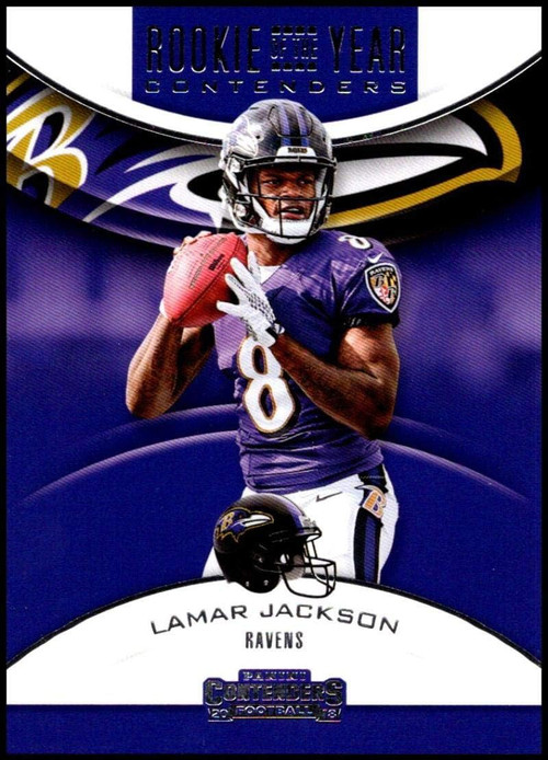 NFL 2018 Panini Contenders Single Card Rookie of the Year Lamar Jackson ...
