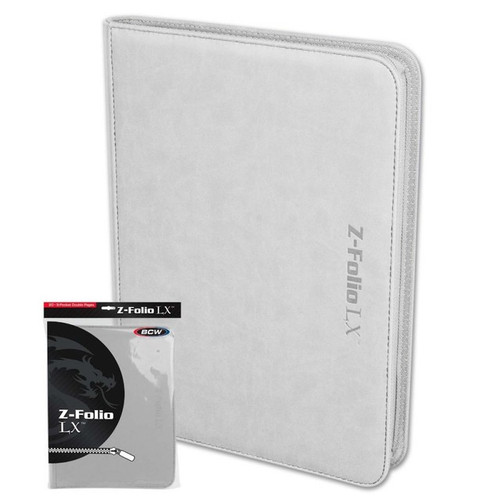 Folio Zipper LX 12-Pocket Binder White BCW - ToyWiz