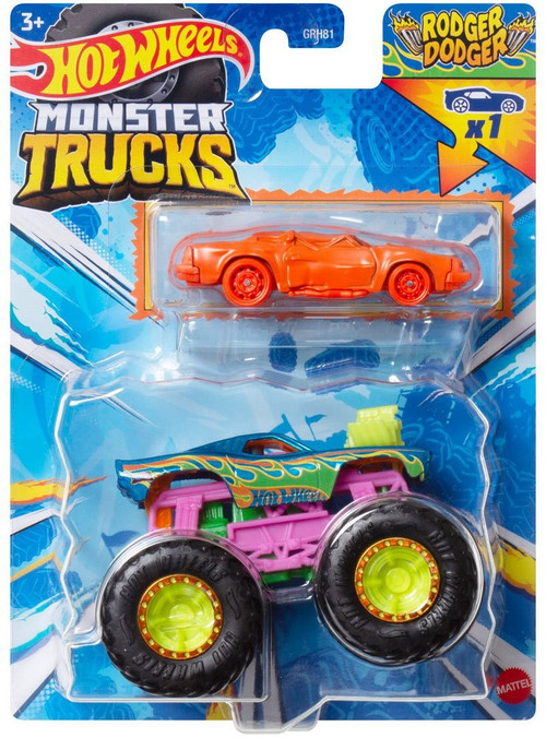 Hot Wheels Monster Trucks Rodger Dodger 164 Diecast Car Includes ...