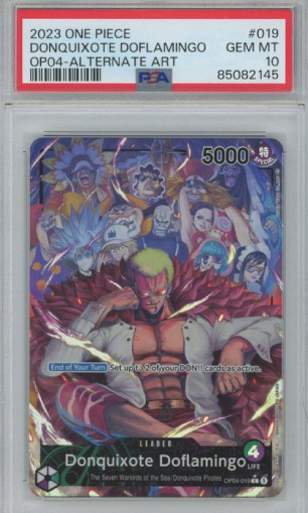One Piece Trading Card Game Kingdoms of Intrigue Single Card Donquixote Doflamingo OP04-019 ...