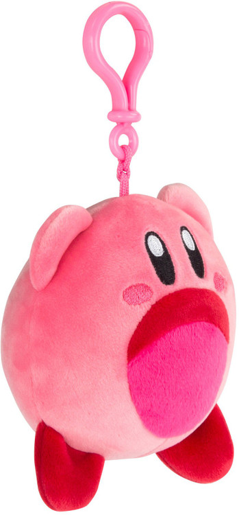 Kirby Inhaling Kirby 4 Plush Hanger Tomy International - ToyWiz