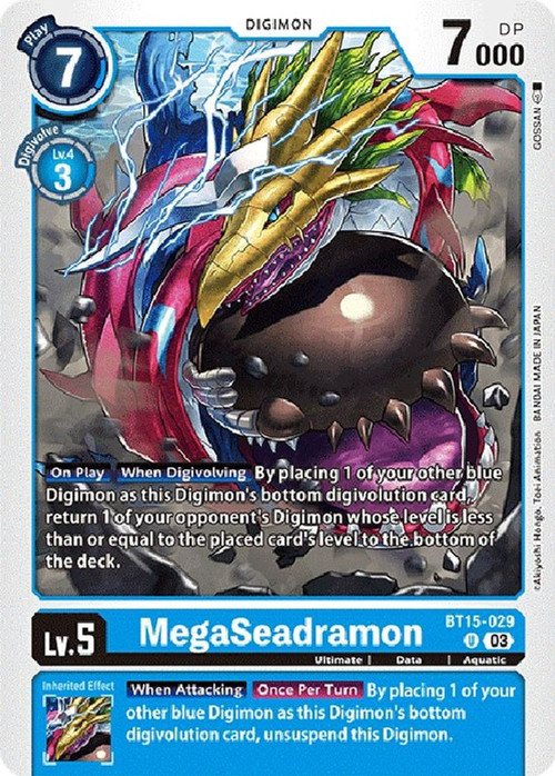 Digimon Exceed Apocalypse Single Card Uncommon MegaSeadramon BT15-029 ...