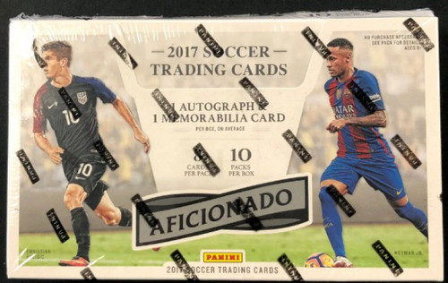 Soccer 2017 Panini Aficionado Trading Card HOBBY Box 10 packs, 1 autograph 1 memorabilia card pe ...