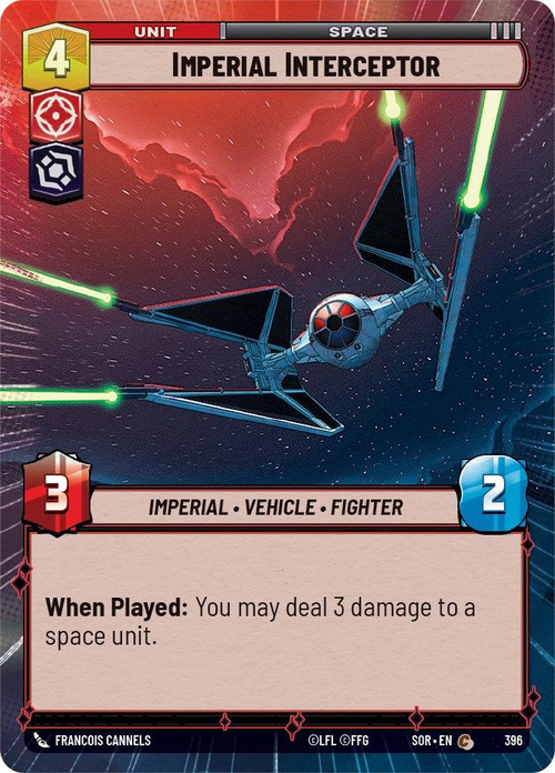 Star Wars Unlimited Trading Card Game Spark of Rebellion Single Card Common Imperial Interceptor ...