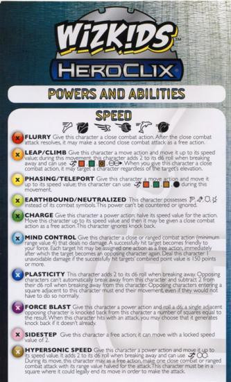 YuGiOh HeroClix Series 1 Powers Abilities Cheat Sheet Wizkids NECA - ToyWiz