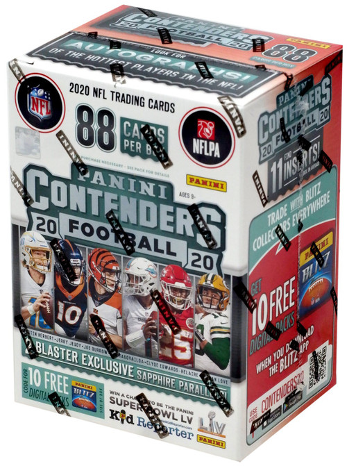 NFL Panini 2020 Contenders Football Exclusive Trading Card BLASTER Box ...