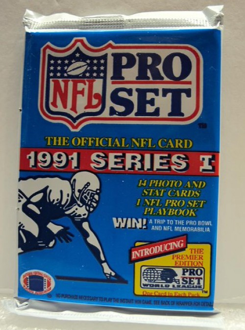 NFL Pro Set 1991 Pro Set Series 1 Retail Pack 15 cards per pack - ToyWiz