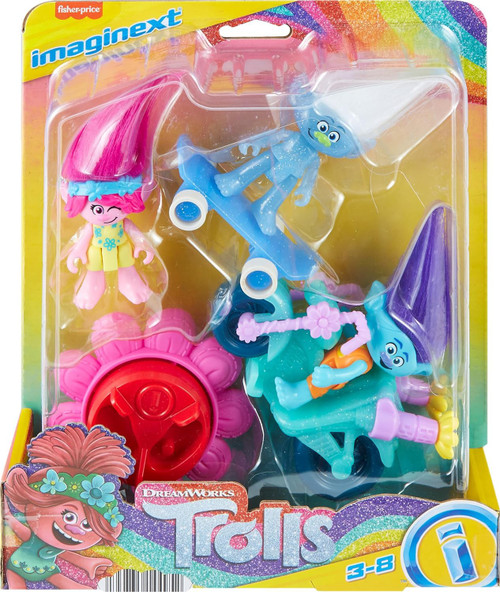 Fisher Price Trolls Imaginext Sparkle Roll Pack Figure Set Poppy ...