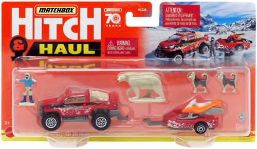 Matchbox Hitch Haul Snow Thrasher MBX Snowmobile Trailer Diecast ...