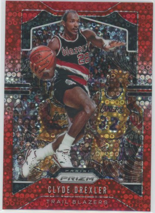 NBA 2019 Panini Prizm Single Card 33125 Clyde Drexler 23 Red Disco - ToyWiz