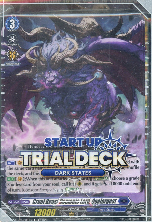 Cardfight Vanguard Trading Card Game Start Up Dark States Trial Deck ...