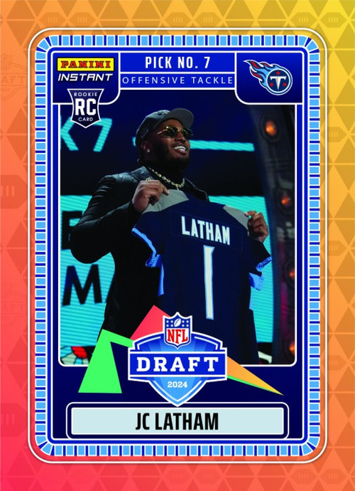 NFL 2024 Instant Draft Night Football Single Card JC Latham NFLDN-6 ...