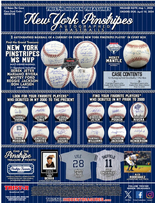 MLB New York Yankees Pinstripes TriStar Hidden Treasures HOBBY Box 1 ...