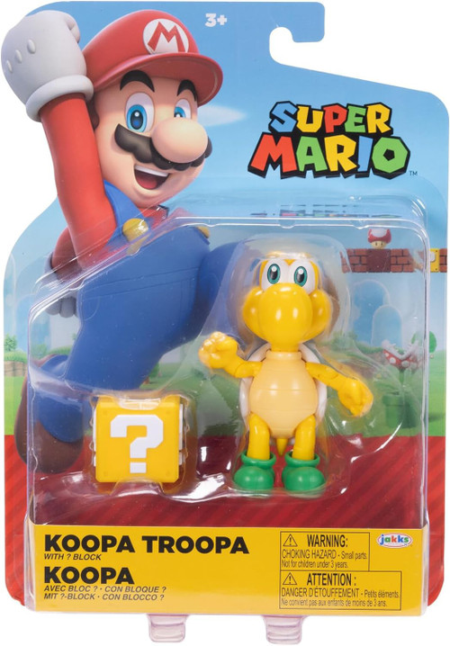 World of Nintendo Super Mario Koopa Troopa 4 Action Figure Yellow, with ...