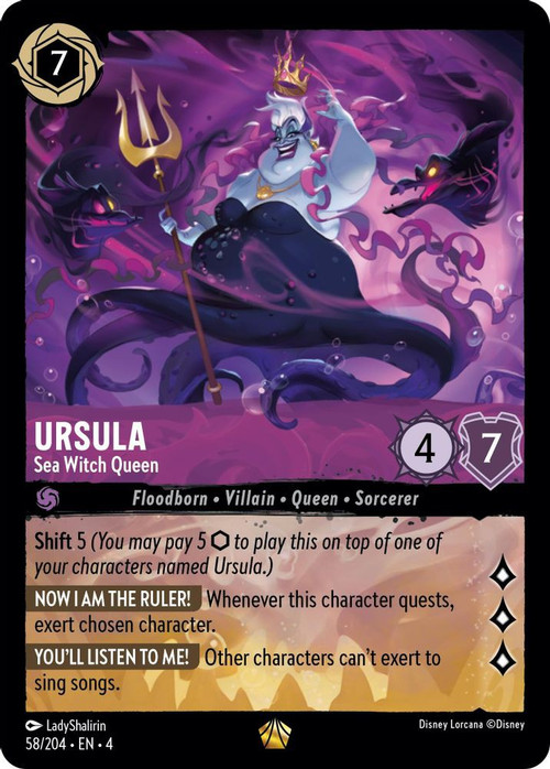 Disney Lorcana Trading Card Game Ursulas Return Single Card Legendary ...
