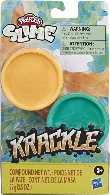 Play-Doh Slime Krackle Orange Teal 3.5 Oz Slime 2-Pack Hasbro Toys - ToyWiz