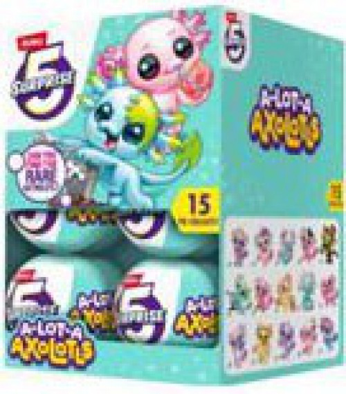 5 Surprise Mini Brands A-Lot-A Axolotls Series 1 Mystery Box 13 Packs ...