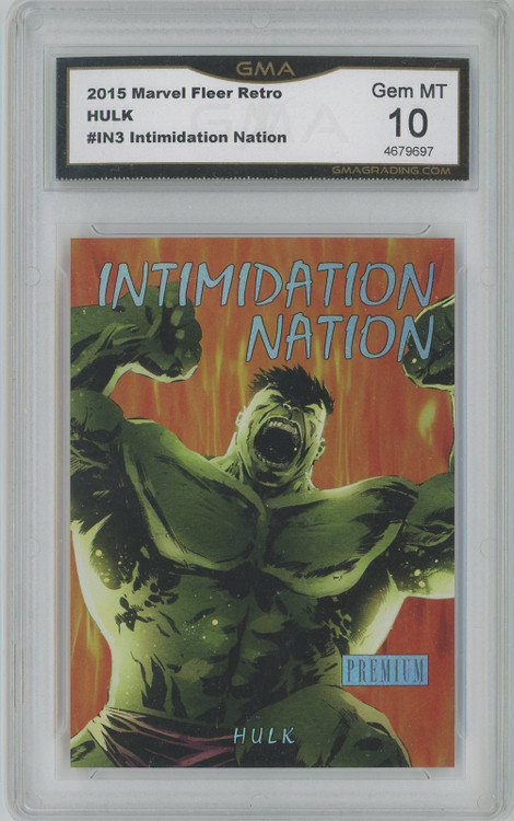 Marvel 2015 Fleer Retro Hulk Graded Card IN3 Intimidation Nation GMA ...