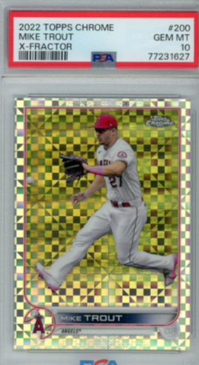 MLB 2022 Topps Chrome Single Card X-Fractor Mike Trout 200 PSA 10 - ToyWiz