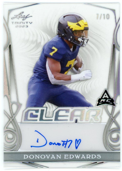 NFL Leaf 2023 Trinity Football Single Card 710 Clear Donovan Edwards CA ...