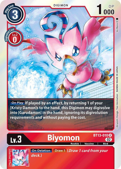 Digimon Trading Card Game Versus Royal Knights Single Card Rare Biyomon BT13-010 - ToyWiz