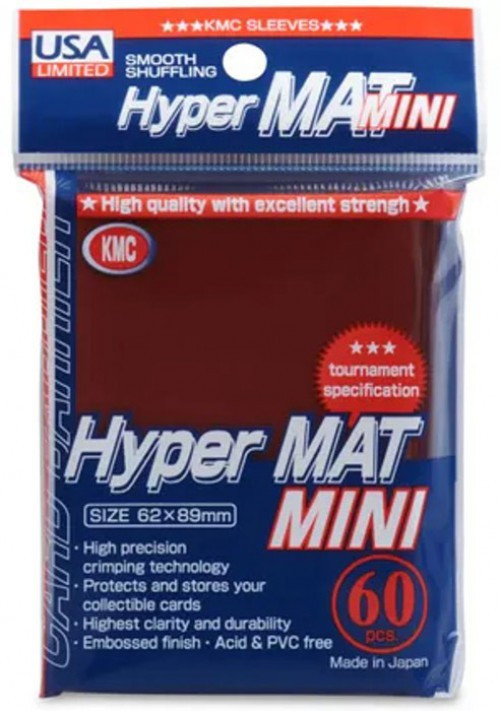 KMC Hyper Mat Mini Red Card Sleeves 60 Count - ToyWiz