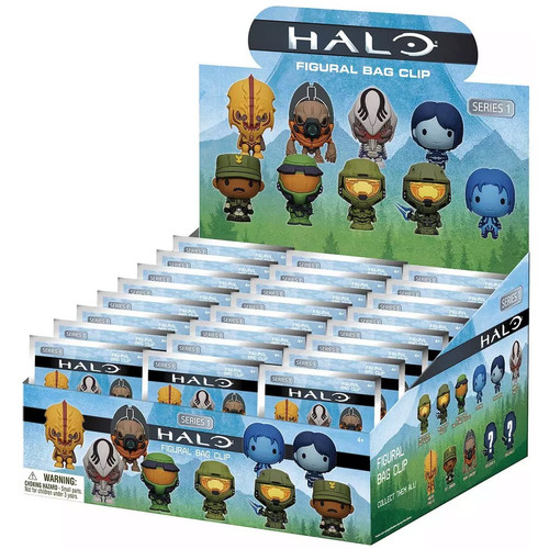 Halo 3D Figural Foam Bag Clip Halo Series 1 Mystery Box 24 Packs ...
