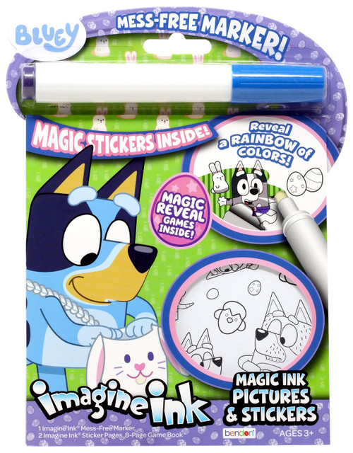Bluey Imagine Ink Magic Ink Pictures Stickers Activity Book Bendon - ToyWiz