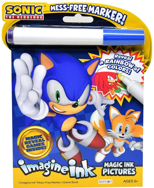 Sonic The Hedgehog Imagine Ink Magic Ink Pictures Activity Book Bendon ...