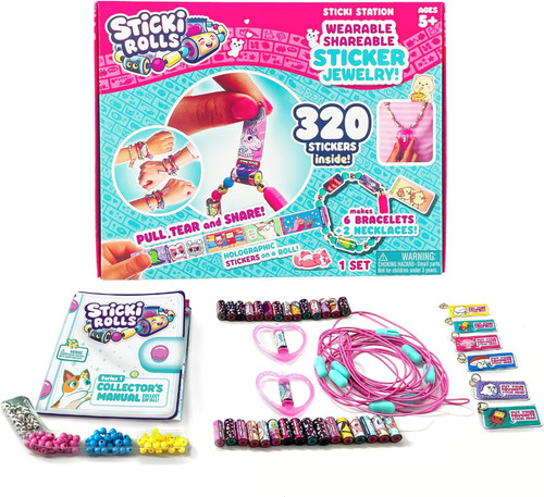 Sticki Rolls Sticki Station Set 320 Stickers Inside, Wearable ...