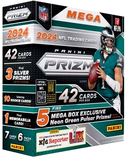 NFL Panini 2024 Prizm Football Trading Card MEGA Box 6 Packs - ToyWiz