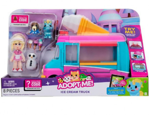 Adopt Me Ice Cream Truck Playset 3 Pets, 1 Figure Virtual Item Code For ...