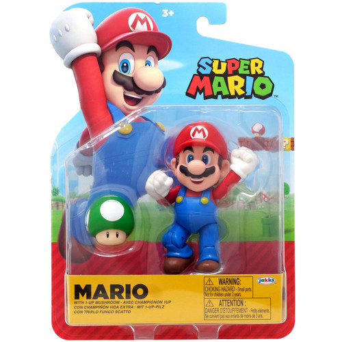 World of Nintendo Super Mario Wave 40 Mario 4 Action Figure with 1Up ...