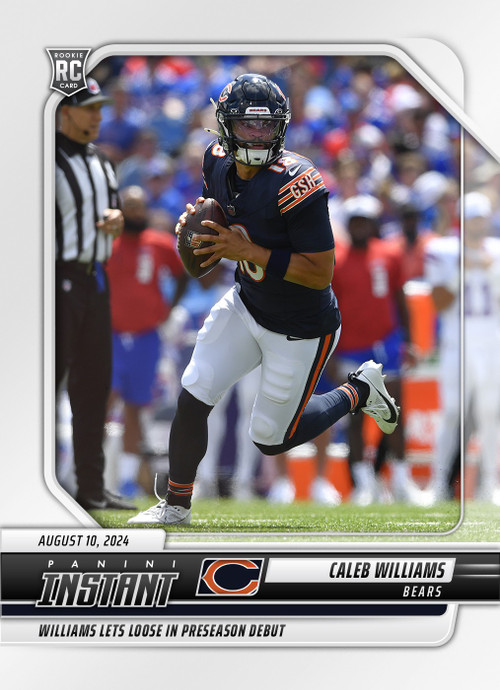 NFL Chicago Bears 2024 Instant Preseason Football Single Card Caleb ...