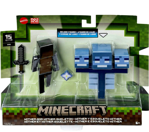Minecraft Wither Wither Skeleton 3.25 Action Figure 2-Pack Mattel Toys ...