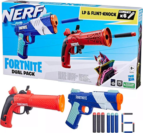 NERF Fortnite LP Flint-Knock Dart Blaster Toy 2-Pack Hasbro Toys - ToyWiz