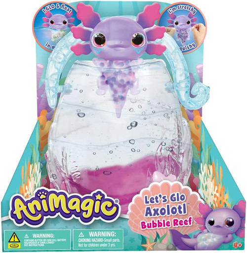 Animagic Lets Glo Axolotl Bubble Reef Figure Floats Glows in Water ...