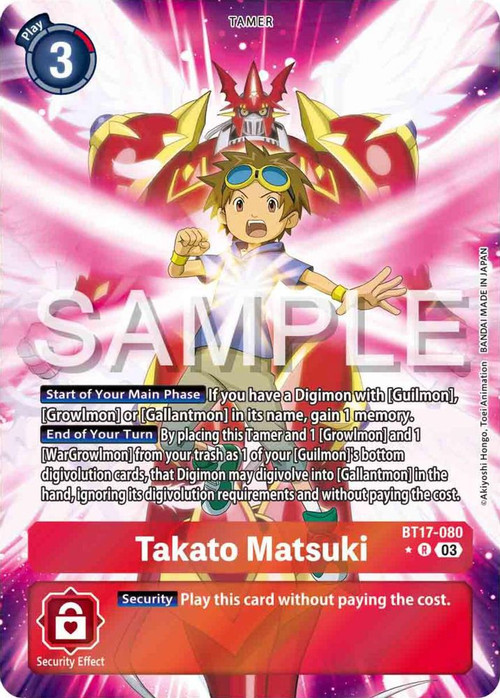Digimon Trading Card Game Secret Crisis Single Card Rare Takato Matsuki BT17-080 Alternate Art ...
