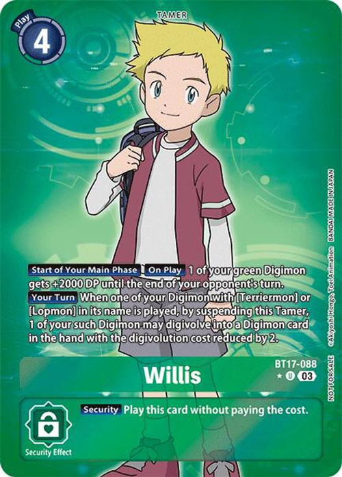 Digimon Trading Card Game Secret Crisis Single Card Uncommon Willis ...