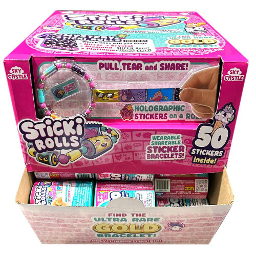 Sticki Rolls Sticki Band Mystery Capsule Box 24 Packs Sky Castle - ToyWiz