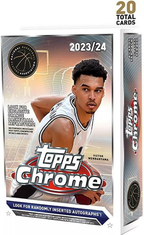 NBA Topps 2023-24 Chrome Basketball Trading Card HANGER Box 5 Packs ...