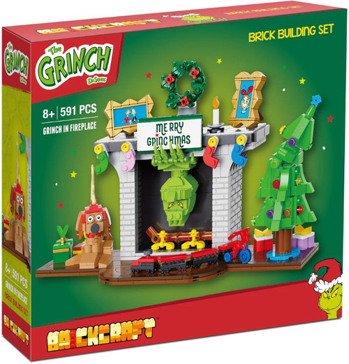 Dr. Seuss The Grinch Grinch in Fireplace Brick Building Set Compatible ...