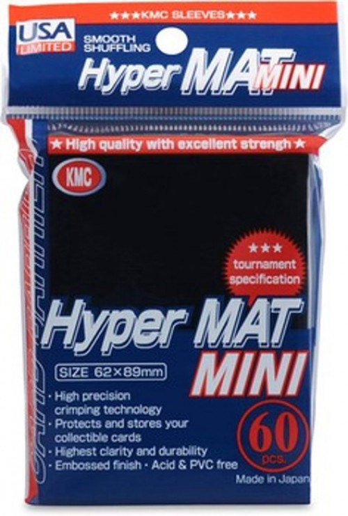 KMC Hyper Mat Mini Black Card Sleeves 60 Count - ToyWiz