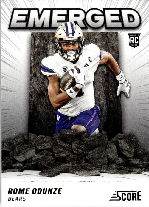 NFL 2024 Score Football Single Card Emerged Rome Odunze EM-ROE Rookie ...