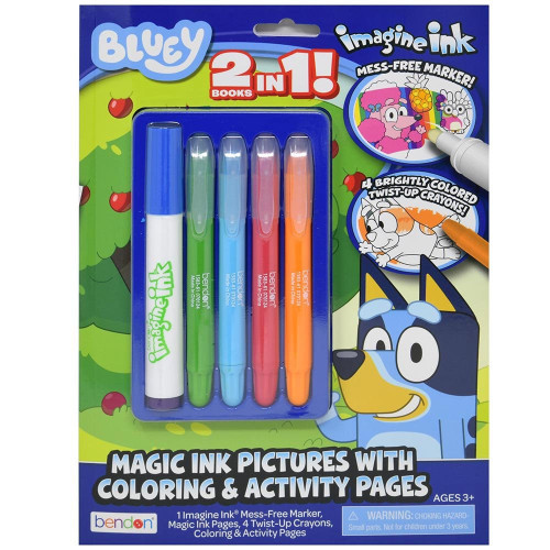 Bluey Imagine Ink Magic Ink Pictures with Coloring Activity Pages 2 ...