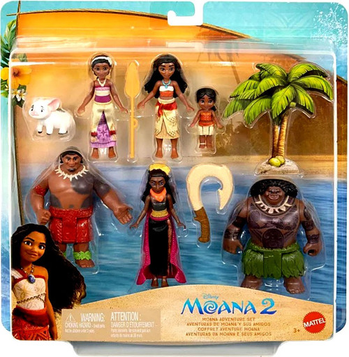 Disney Moana 2 Moana Adventure Exclusive 3.5 Figure 7-Pack Set Moana ...