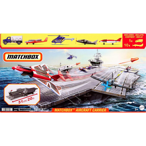 Matchbox Aircraft Carrier Exclusive Playset Includes 10 Die-Cast Sky ...